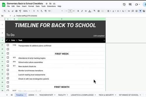 Elementary Back-to-School Checklists for Principals & Administrators ...