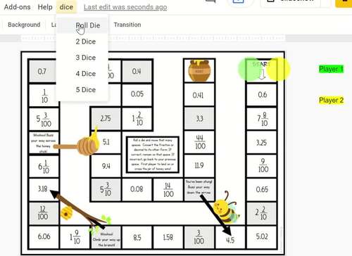 Fraction and Decimal Printable and Digital 4th Grade Math Game | 4.NF.C.6