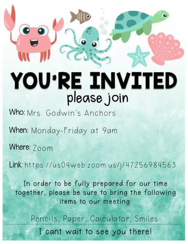 Digital Meeting Invites | Distance Learning | Editable | TPT