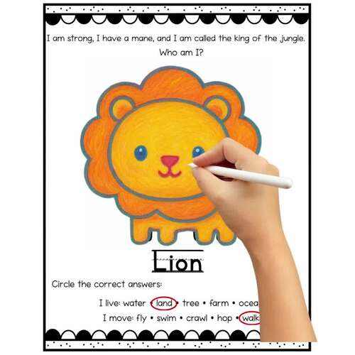 Who Am I? Animal Color and Trace Worksheets | Guess, Color, and Write ...