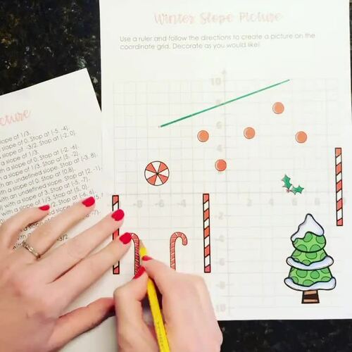 Christmas Winter Picture Slope Activity by 8th Grade Math Teacher