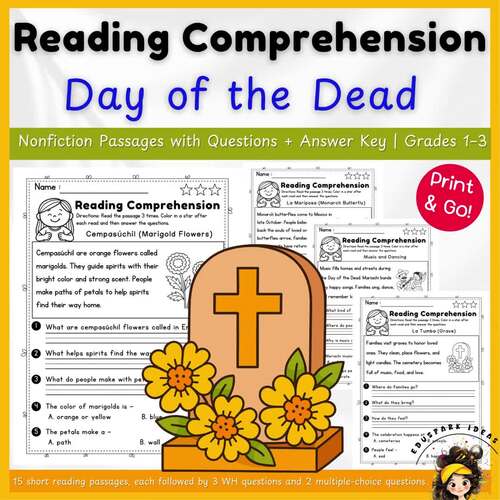 Day of the Dead Reading Comprehension Worksheets | Nonfiction | Grades 1–3