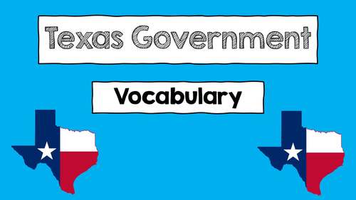 Texas History - Texas Government Vocabulary Activity by Lone Star History