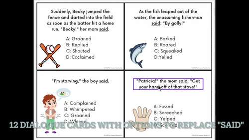 Dialogue Activity: Said is Dead Game for High School Creative Writing