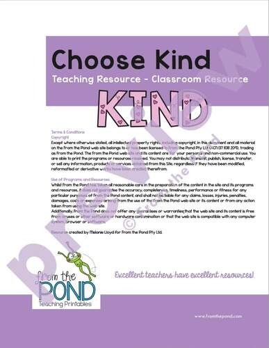 Choose Kind Valentine's Day Bulletin Board by From the Pond | TPT