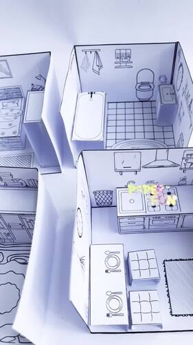 3D Paper Dollhouse Craft with 4 Rooms - DIY Printable Play Set & STEM ...
