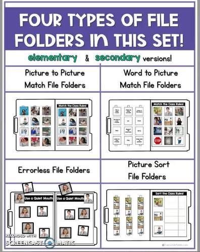 Classroom Rules File Folders with Real Photos for Back to School