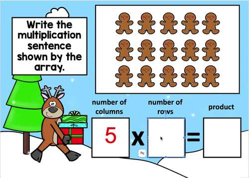 Christmas Multiplication with Arrays for Digital Math Activity Google ...