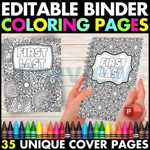 Editable Binder Covers to Color | Editable Name Coloring Pages BTS ...