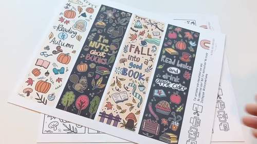 Digital Bookmark | Fall Bookmarks | Print Your Own | Instant Download