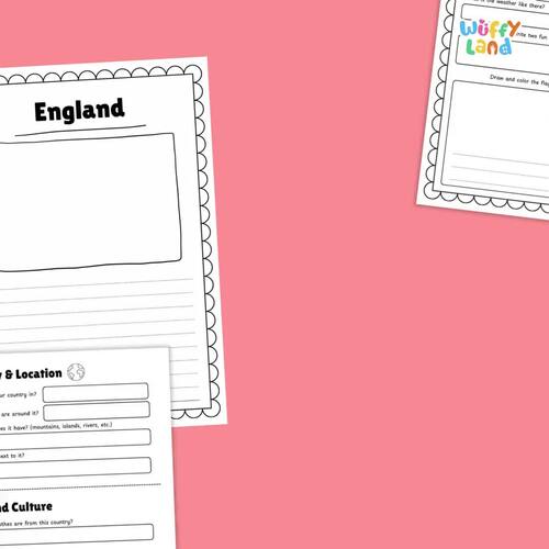 England Country Research Project | Geography & Culture Study Worksheets