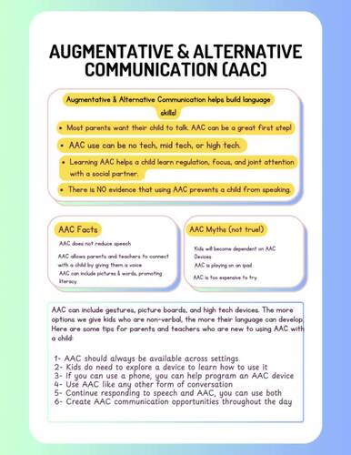 AAC Parent / Teacher Handout by DDV Speech | TPT