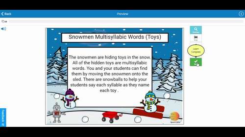 Boom Cards™ Snowmen Multisyllabic words Bundle by Speech Orbit | TPT