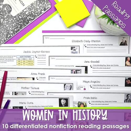 Women in History Nonfiction Reading Comprehension Passages and Questions