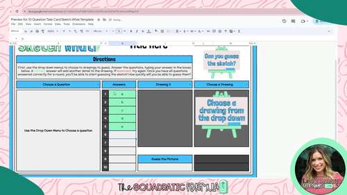 10 Question Task Card Editable Self Checking Template Activity ...