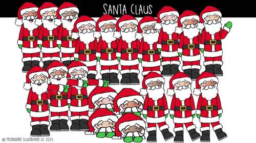 Santa Claus clip art, Christmas clip art COMBO PACK by Melonheadz Clipart