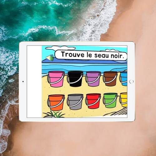 Trouve la couleur NOIRE avec audio | Cartes Boom | La plage | TPT