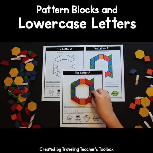 Lowercase Letters Alphabet Pattern Block Mats Beginning Sounds No-Prep