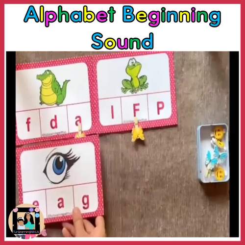 Alphabet Beginning Sound Task Cards for literacy Centers|Clipcard Back ...