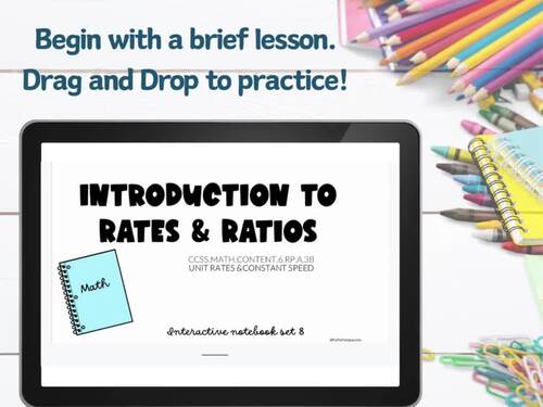 Unit Rate Problems with Constant Speed: Digital Notebook Math Activities