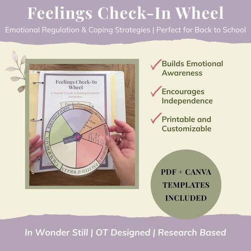 Feelings Check‑In Wheel | Emotional and Sensory Regulation for Back to ...