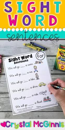 Dolch Pre-Primer Sight Word Predictable Sentences (Fill in the Blank)