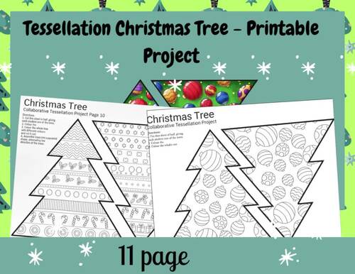 Tessellation Christmas Tree - Printable Project-thanksgiving | TPT