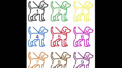 Dogs, dogs paw, matching numbers 1 to 20 interactive binder busy work, DTT