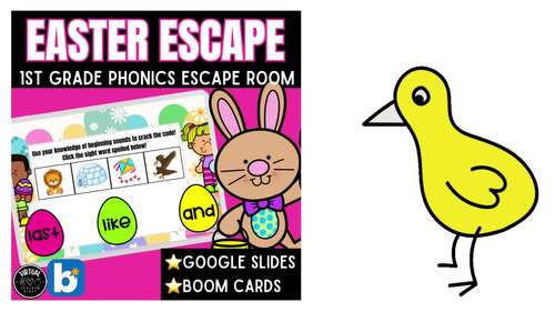 Easter Digital Escape Room Game 1st Grade Reading Phonics ELA Review