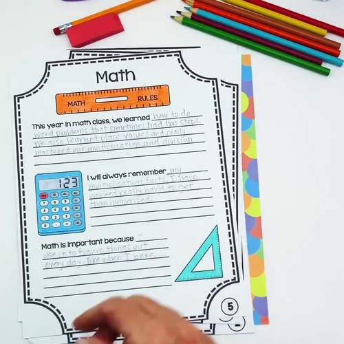 End of the Year Activity My Yearbook by Right Down the Middle with Andrea