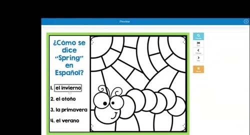 Spanish Weather & Seasons Vocabulary Boom Cards | No Prep Digital