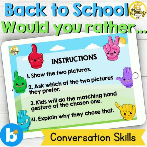 Back to School Would you rather Boom Cards by Teacher Kimmy | TPT