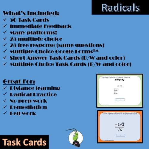 Operations of Radicals Bundle Google Forms, Google Slides, Boom and ...