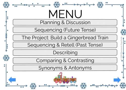 Build an Arctic Christmas Gingerbread Express Train Speech Therapy BOOM ...