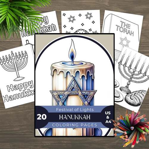 Hanukkah Coloring Pages, Coloring Sheets: Jewish Activities for Kids
