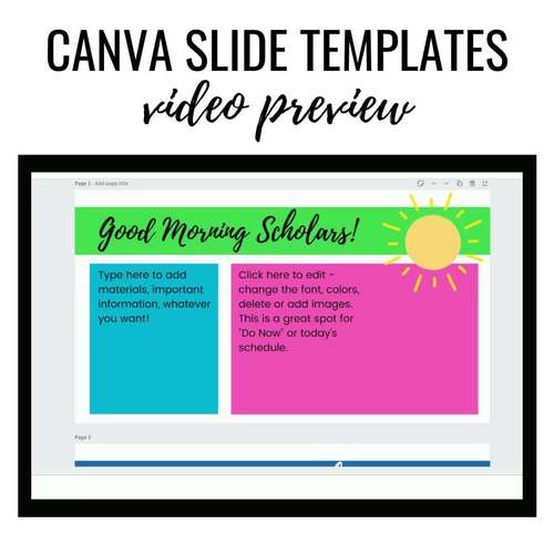 Morning Slides Canva Templates by Positively Learning | TpT