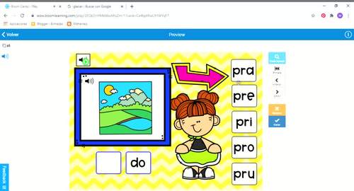 BOOM CARDS: SÍLABAS TRABADAS con PR -Spanish Blends Distance Learning