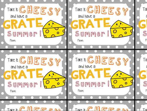 Cheez-It, Cheetos, Cheese Snack End of Year Gift Tag- Take it cheesy ...