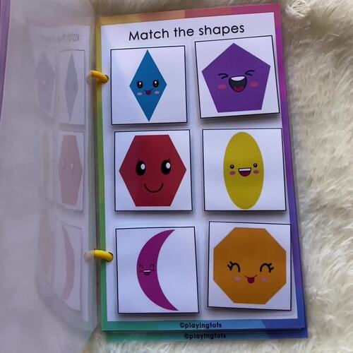 Toddler Mini Busy Book, Travel Size Activity Book, Colors, Shapes ...