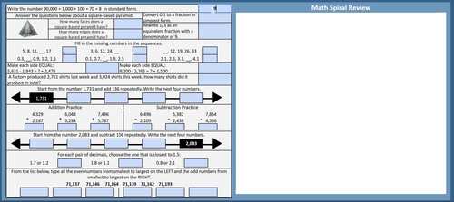 NO PREP - Math Spiral Review Unicorn by Juliane Hodkinson | TPT