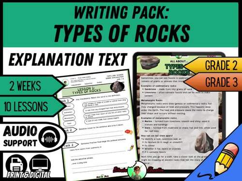 Types of Rocks | Explanation Writing Pack | Grade 2/3 by Bitesize Education