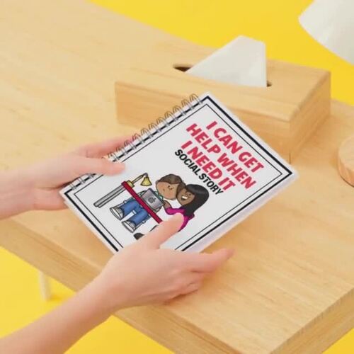 Asking For Help Social Story W/ Poster &Self Reflection Sheet SEL Autism Therapy