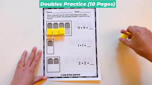 Doubles Fact Worksheet Pack by LoveGrowsLearning | TPT