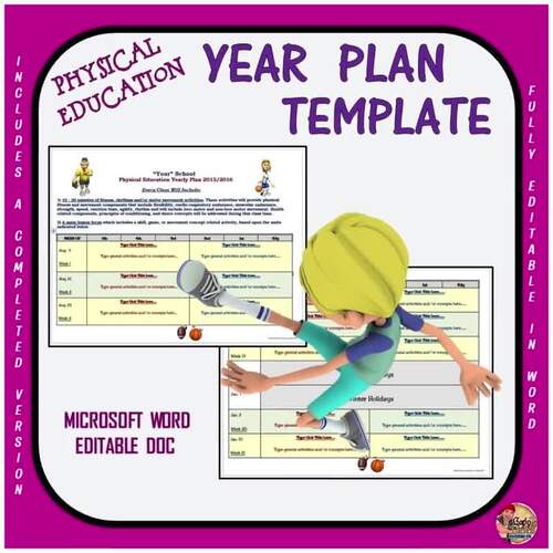 PE Year Plan Template (Monthly) for PE Curriculum - Editable in ...