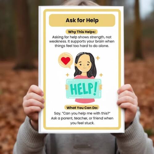 Kids ADHD Coping Cards, School Counseling, Executive Function ...