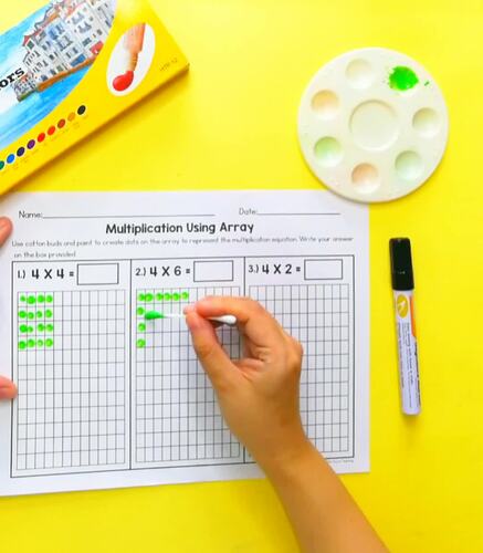 Multiplication Using Array Worksheet | Beginning Multiplication Worksheets