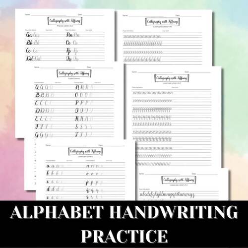 CURSIVE ALPHABET | A-Z Handwriting Practice Sheets | ENGAGING COLORING ...