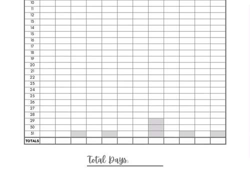 Attendance Sheet, Single Student, Homeschool Records, Tutoring Tracker