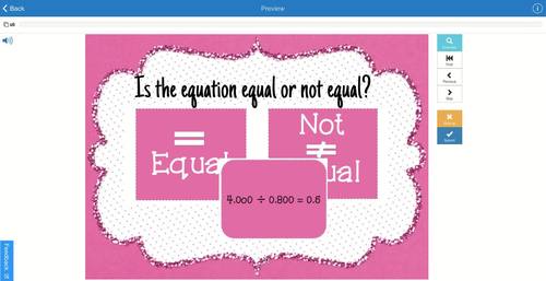 6th Grade Divide Decimal Equations Card Sort | BOOM Cards | 6.NS.B3