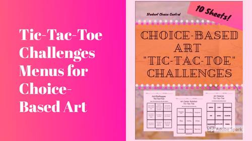 Tic-Tac-Toe Challenge Menus - Choice-Based Art - DollarSale | TpT